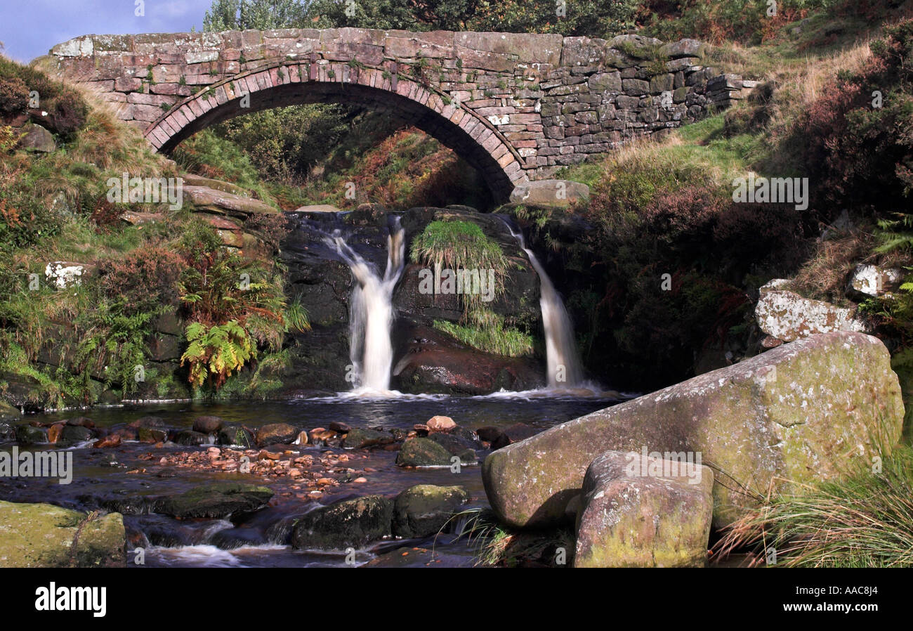 Bridge at Three Shires Head Stock Photo - Alamy