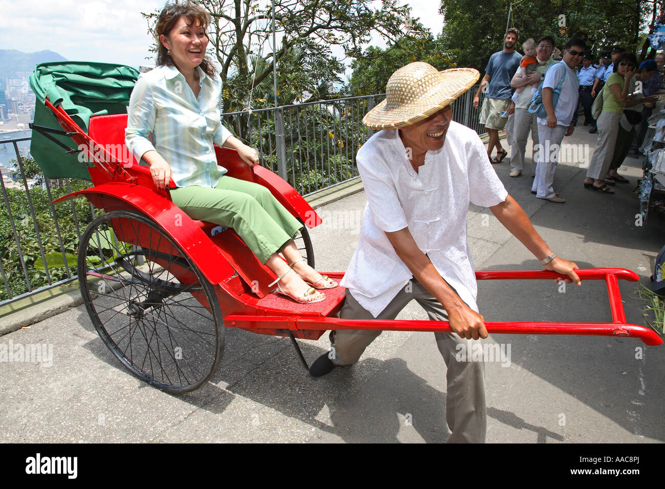 Coolie and rickshaw The Peak Hong Kong SAR China Stock Photo - Alamy