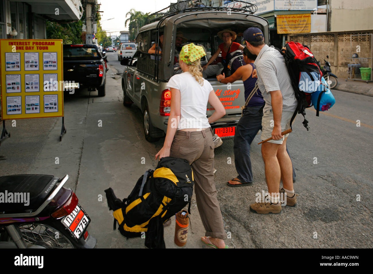 Backpackers Chiang Mai Thailand Stock Photo - Alamy