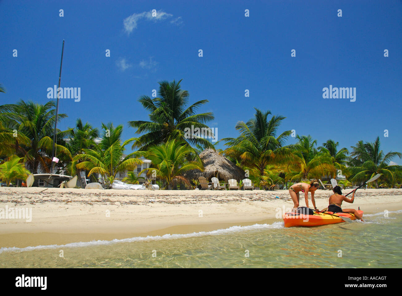 Kayaking in Placencia, Caribbean Sea coast of Stann Creek District in ...