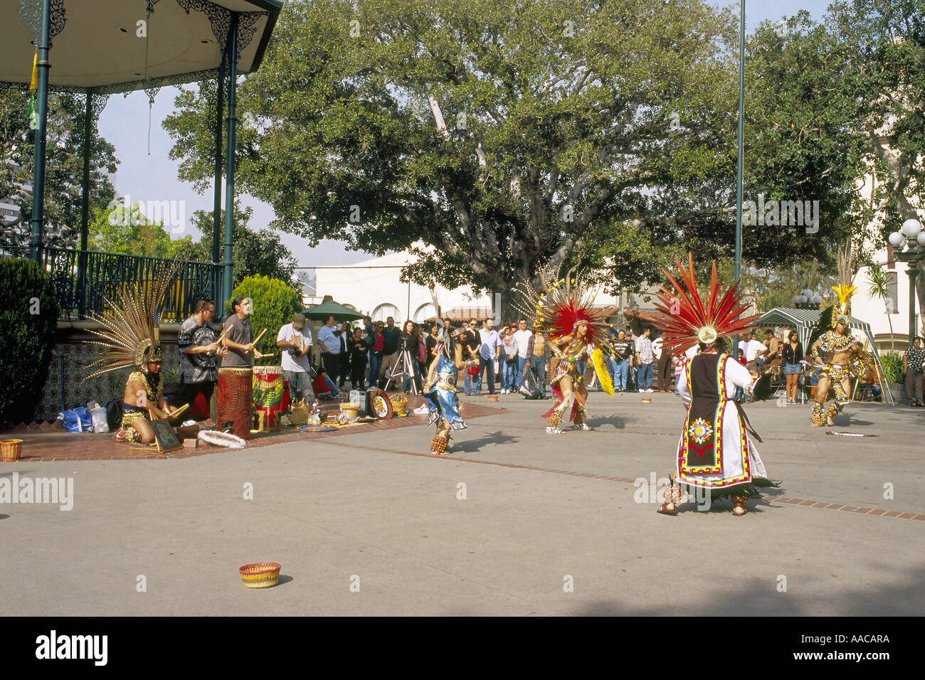 Native American dance performance near Olvera Street in downtown Los ...