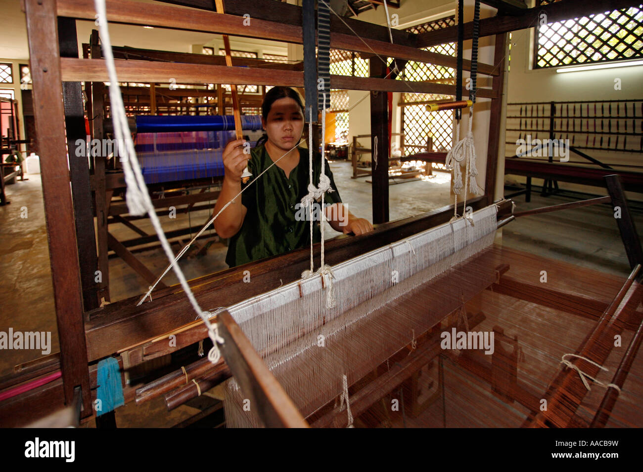 Thai Silk factory Chiang Mai Thailand Stock Photo - Alamy