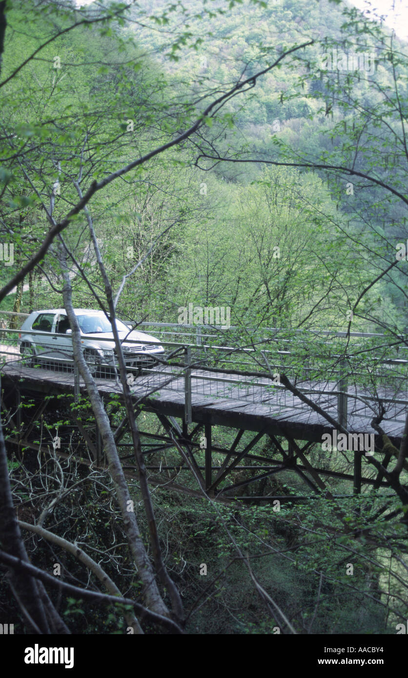 car crossing bridge Stock Photo - Alamy