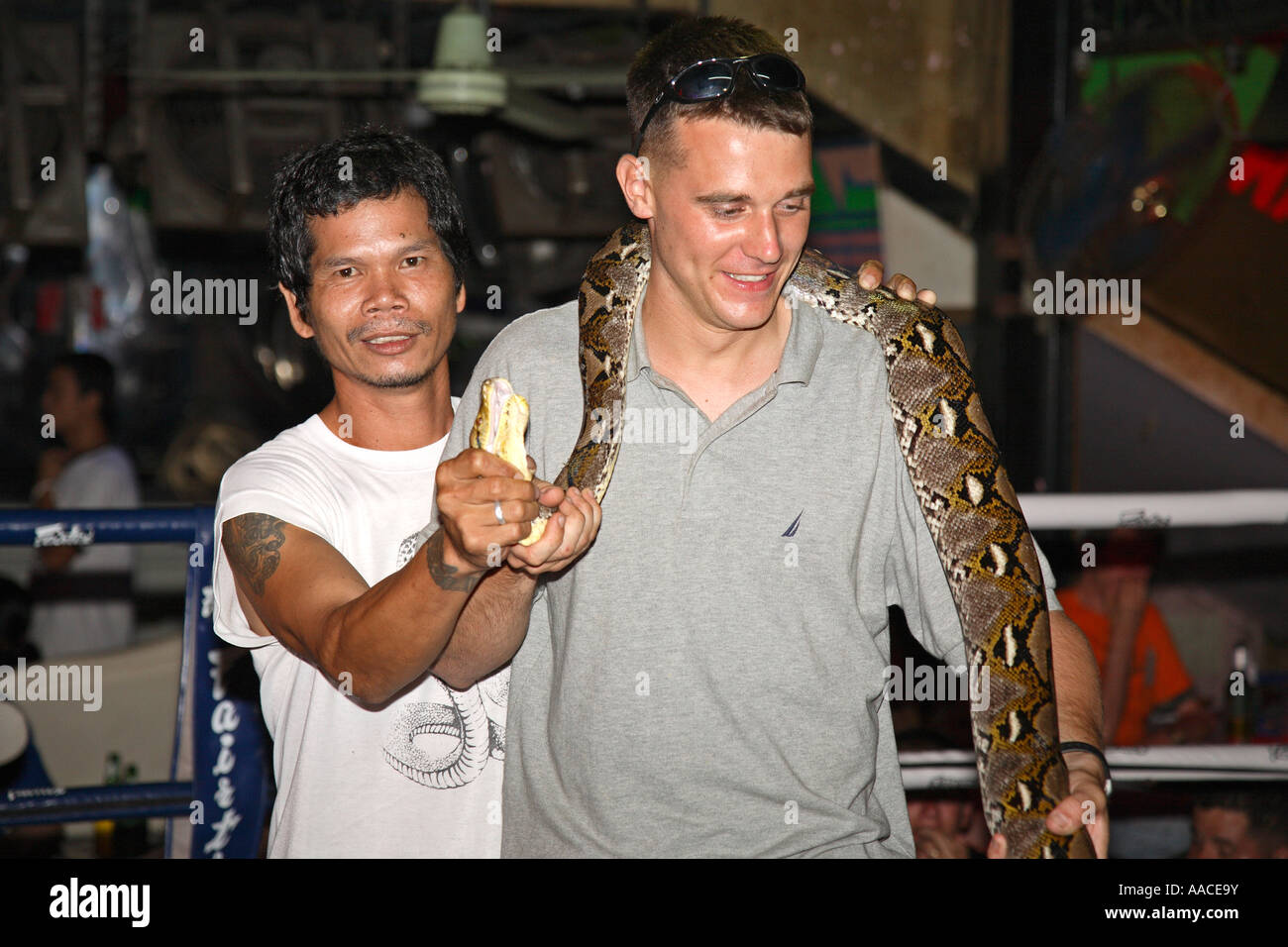 Snake charmer Thai boxing Pattaya Thailand Stock Photo - Alamy