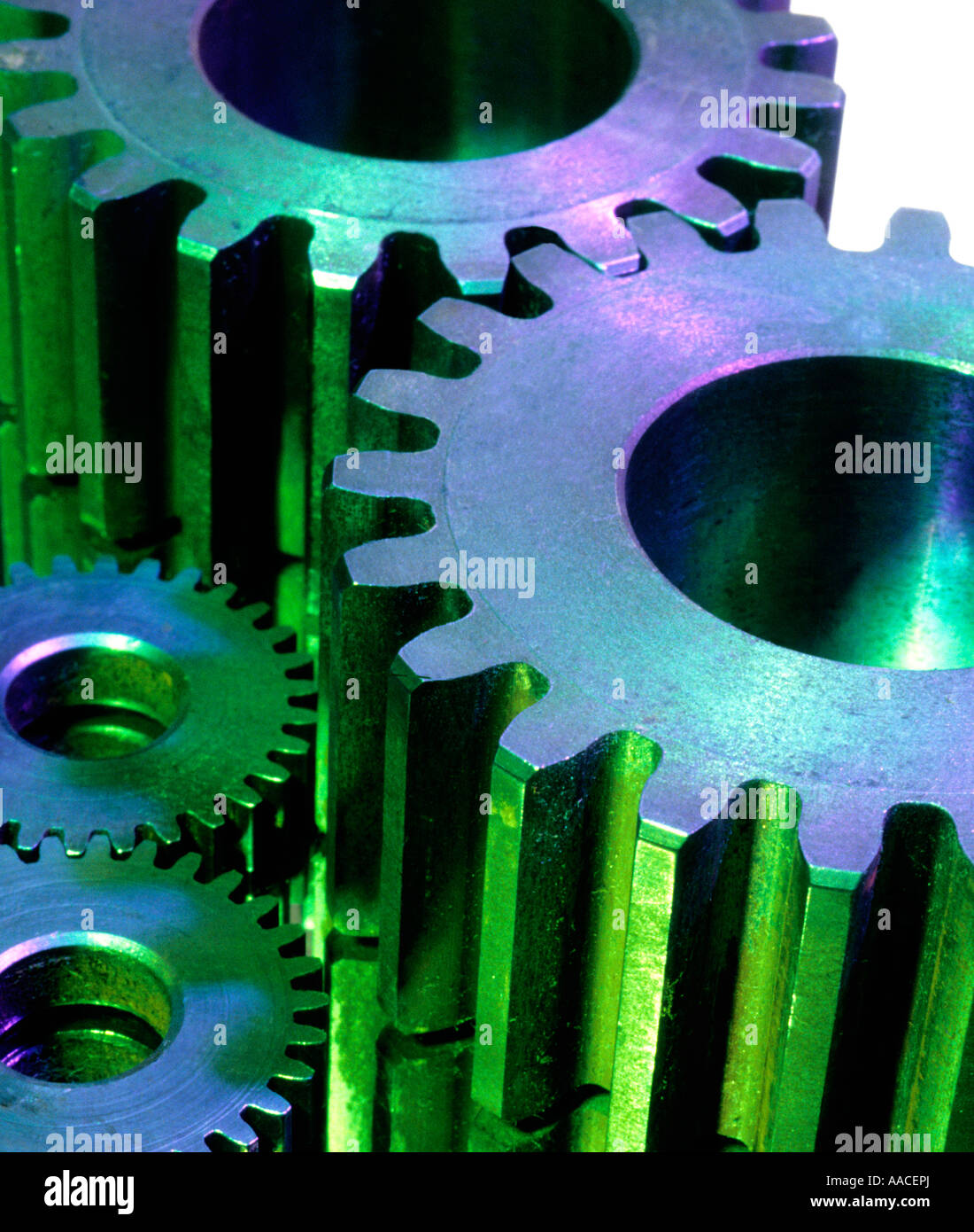 Colorful Mechanical Industrial Gears Interlocked Stock Photo - Alamy