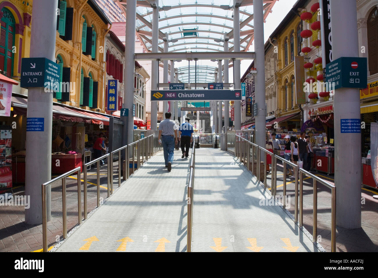 Pagoda Street modern covered entrance pedestrian ramp to Chinatown Mass ...