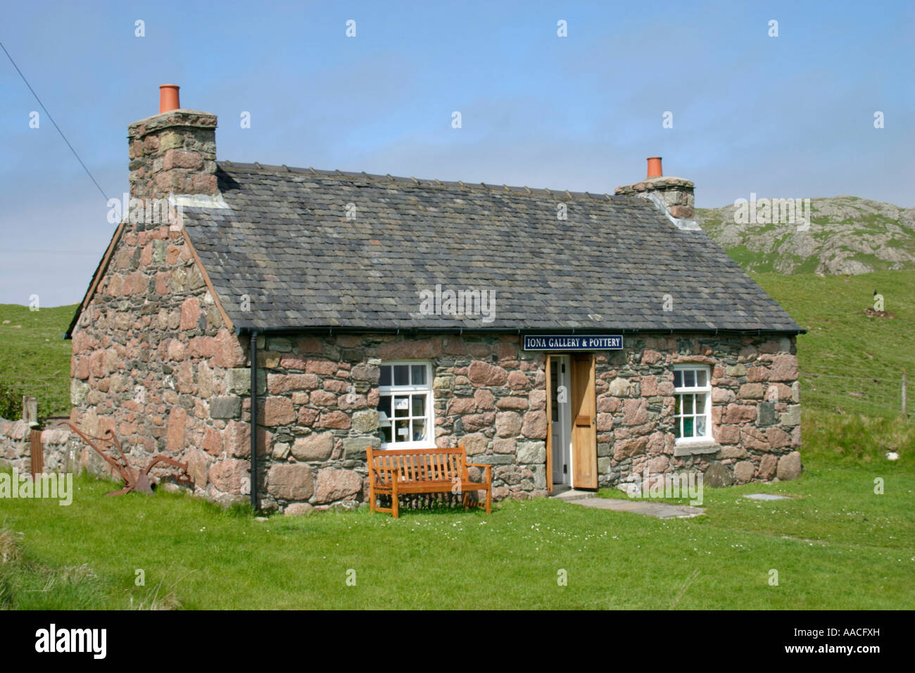 iona museum stone croft type building isle of Iona scotland uk gb Stock ...
