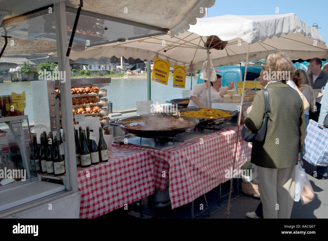 food stall Trouville market Stock Photo - Alamy