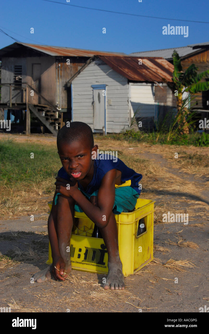 Seine Bight Village, Placencia, Caribbean Sea coast of the Stann Creek ...