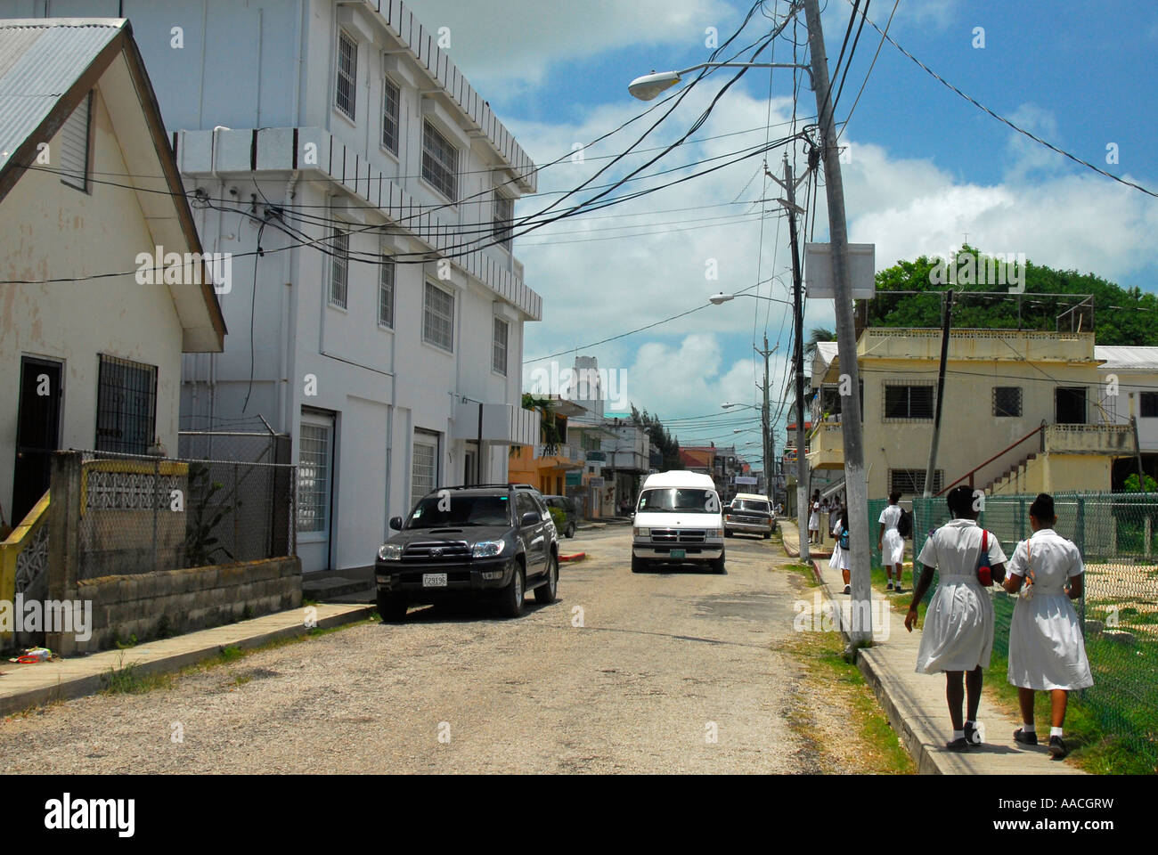 Street in Belize City, Belize, Central America Stock Photo - Alamy