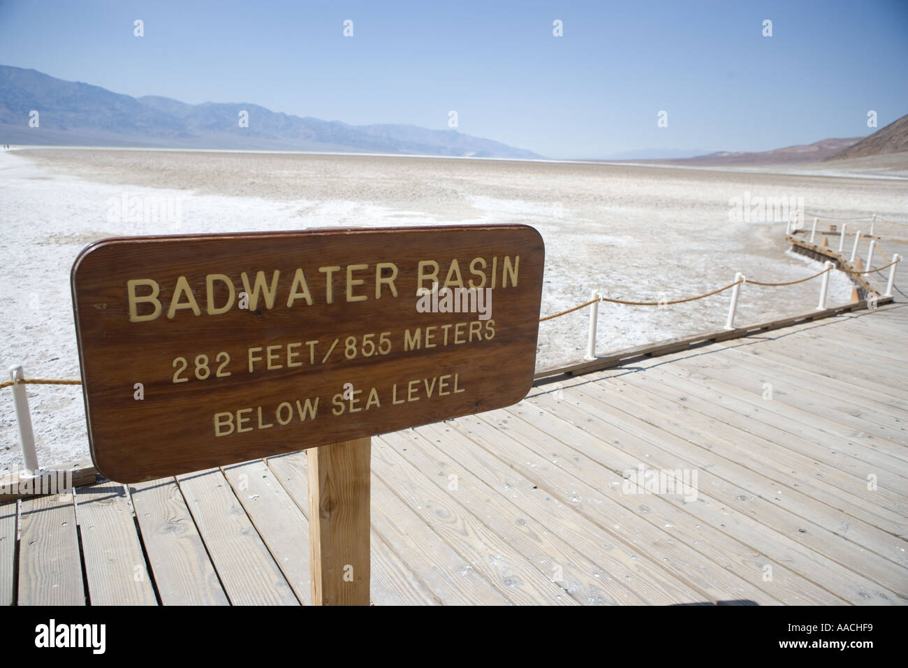 California Death Valley National Park Sign at Badwater Basin 282 feet ...