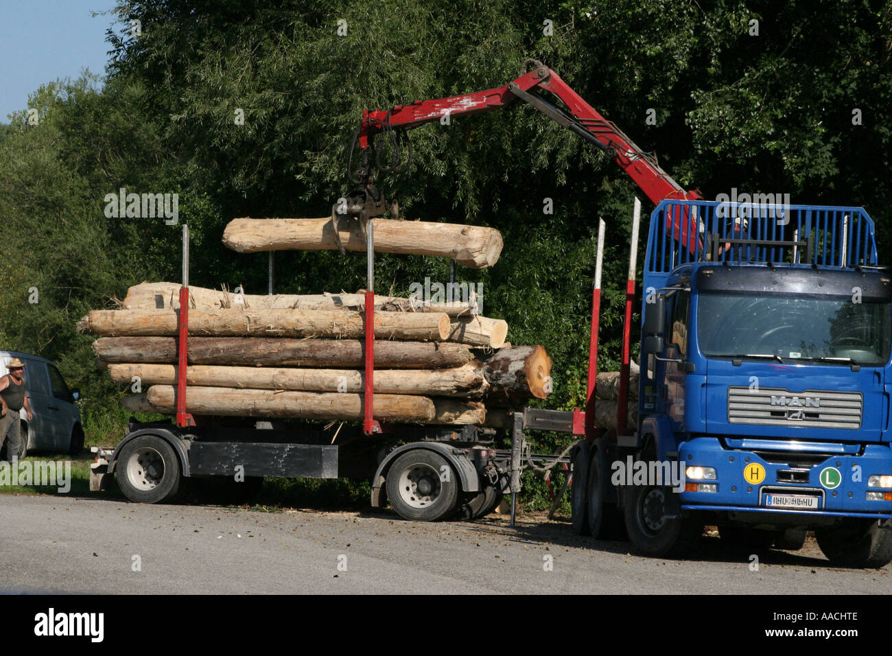 Truck with tree-trunks Stock Photo - Alamy