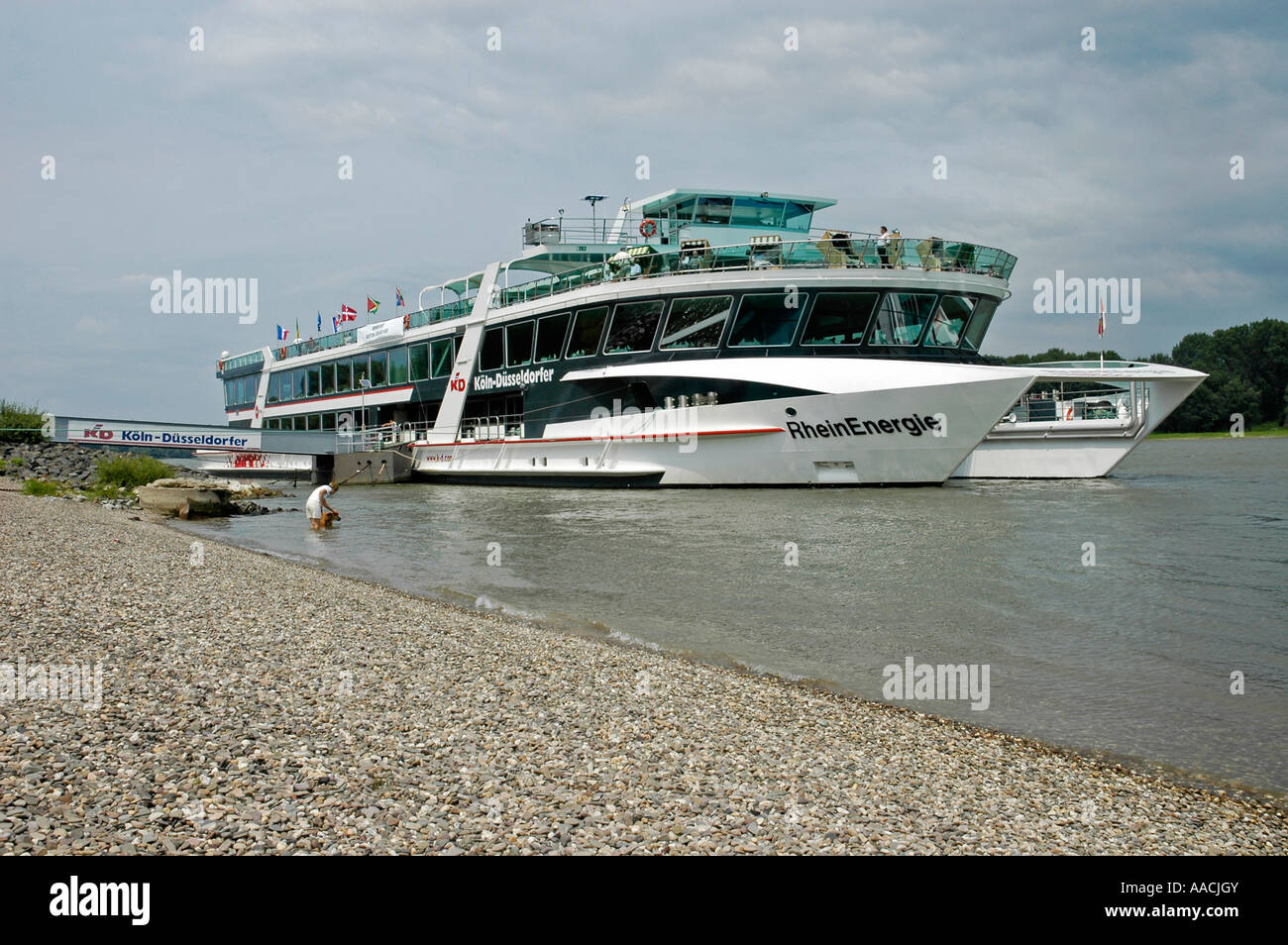 Passenger ship, Lower Rhine, North Rhine-Westphalia, Germany Stock ...