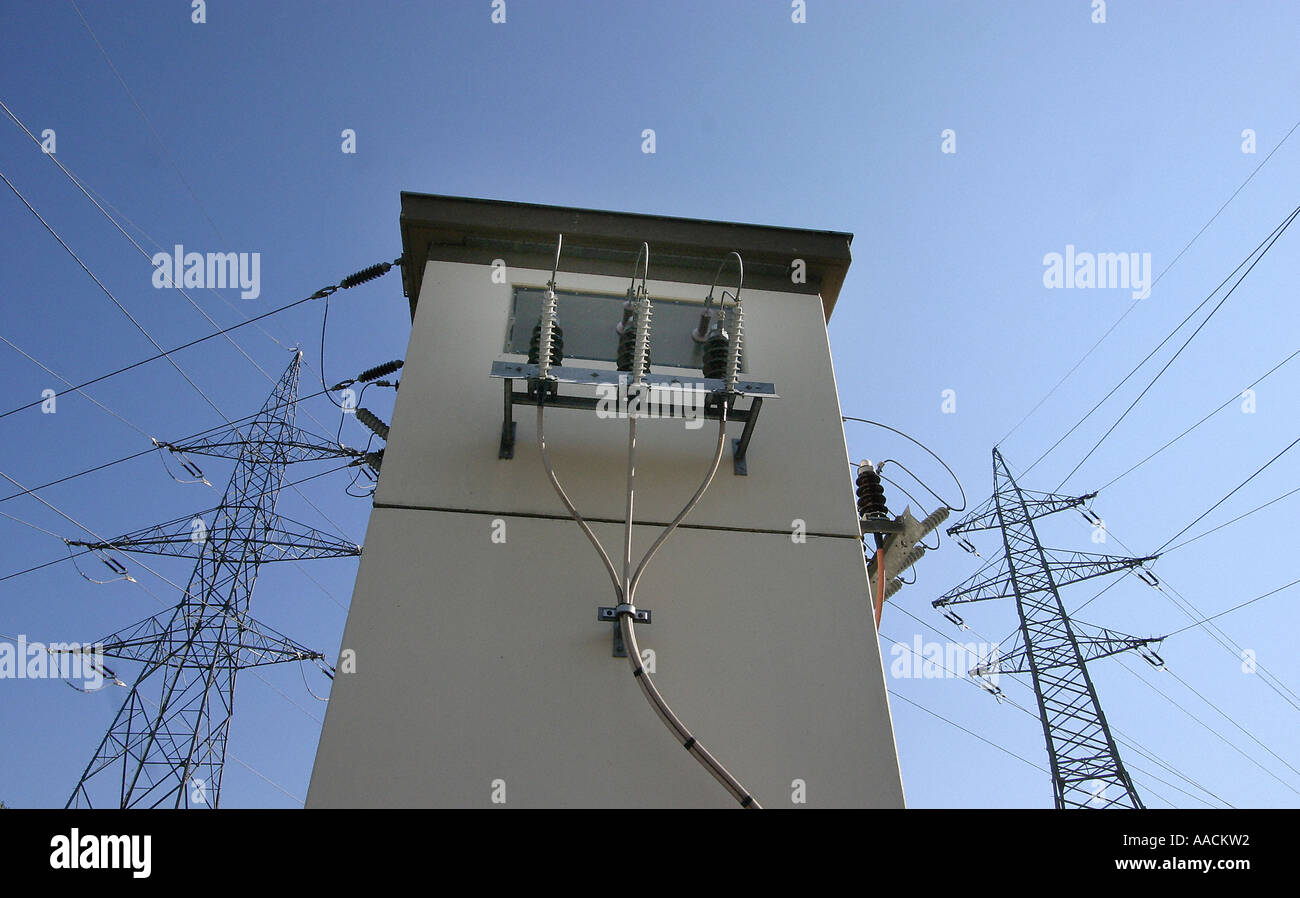 transformer with high voltage pole Stock Photo - Alamy