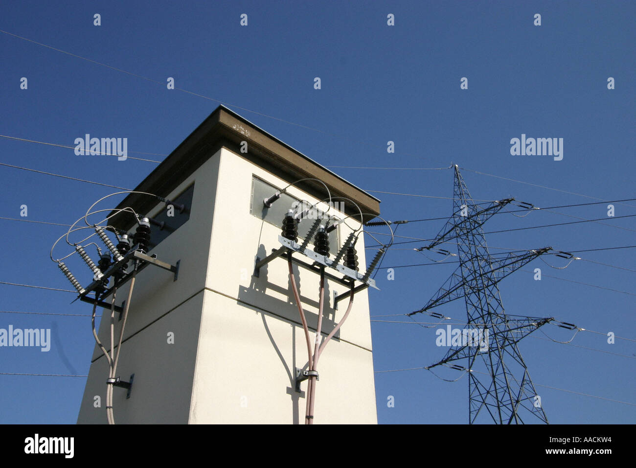 transformer with high voltage pole Stock Photo - Alamy