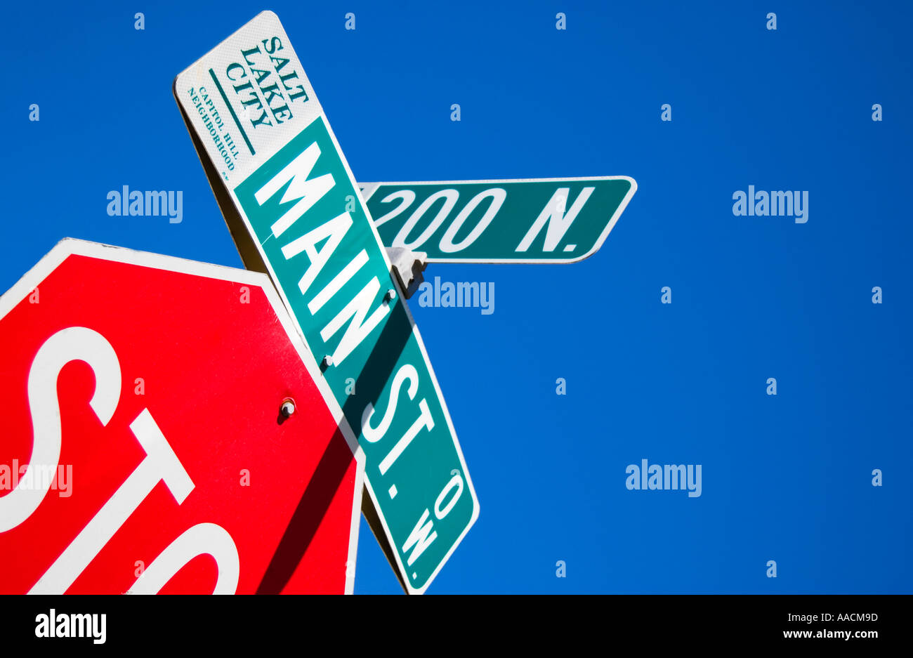 Street signs mounted on pole hi-res stock photography and images - Alamy