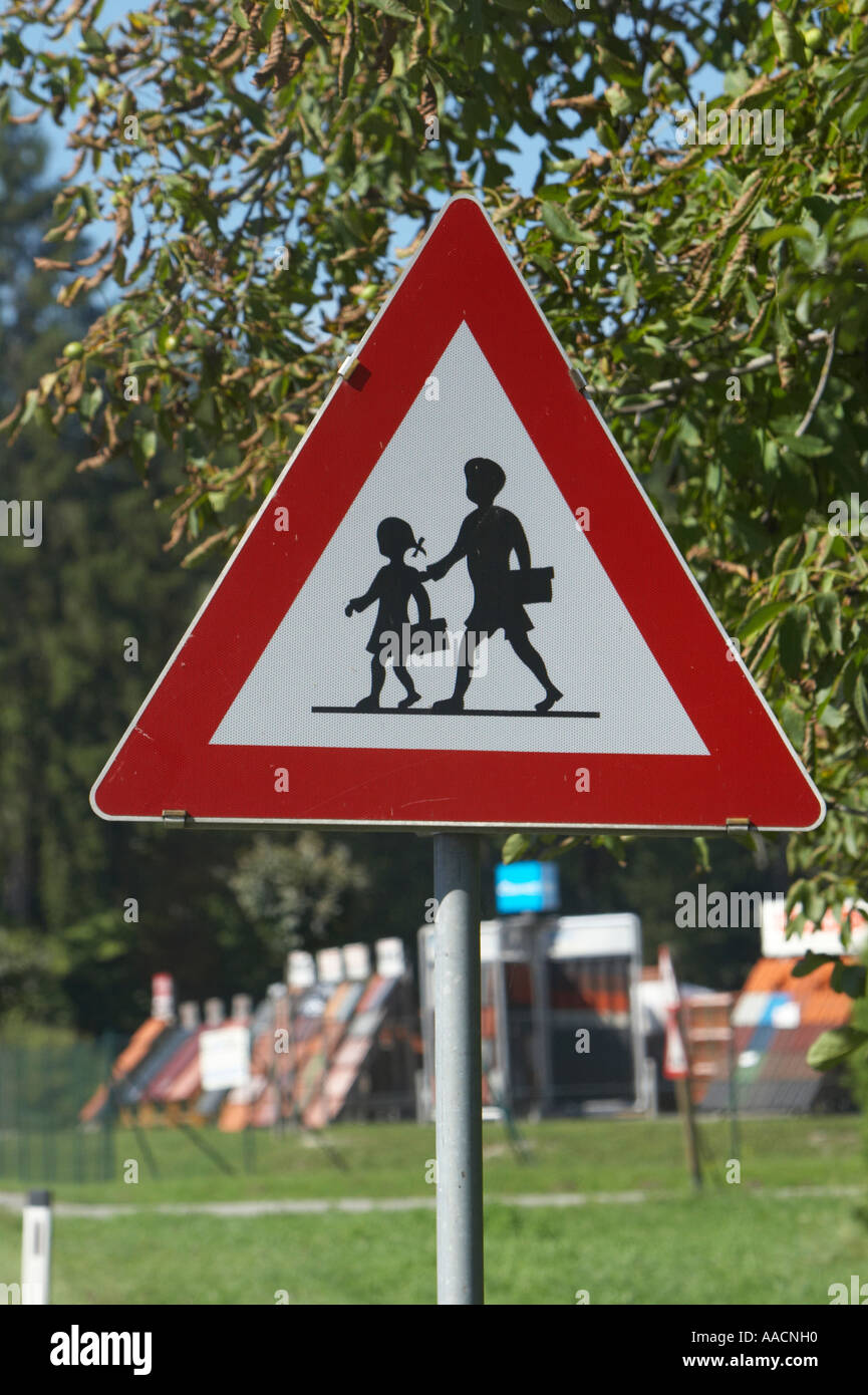 Road sign attention of children Stock Photo - Alamy