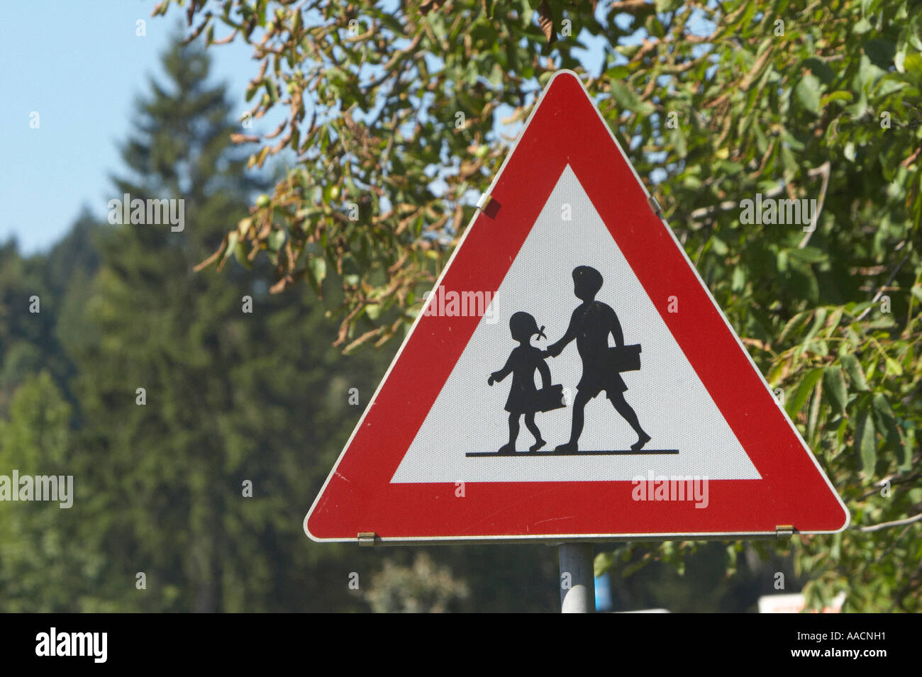 Road sign attention of children Stock Photo - Alamy