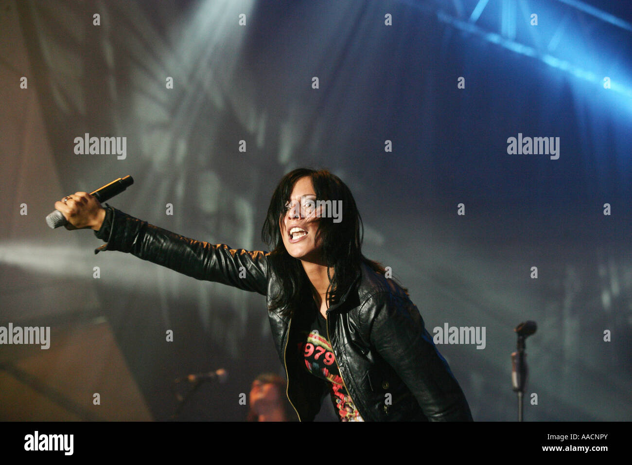 Bandleader Stefanie Kloss of the german Rockband Silbermond Stock Photo ...
