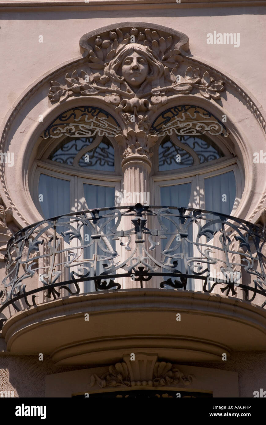Balcony, fassade, Art nouveau, Valencia, Valencia, Spain Stock Photo ...