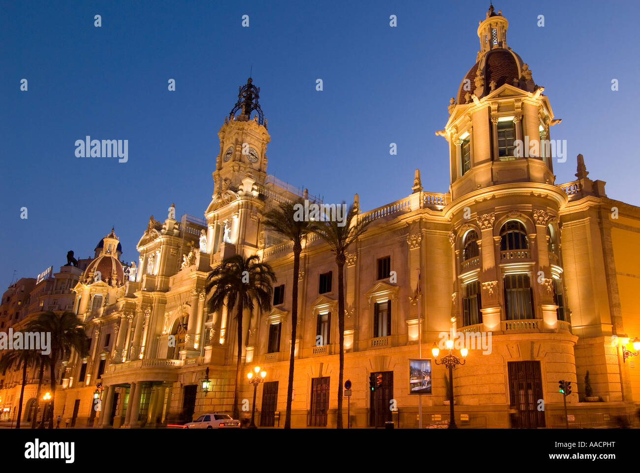 Plaza Ayuntamiento, city hall square, Valencia, Valencia, Spain Stock ...