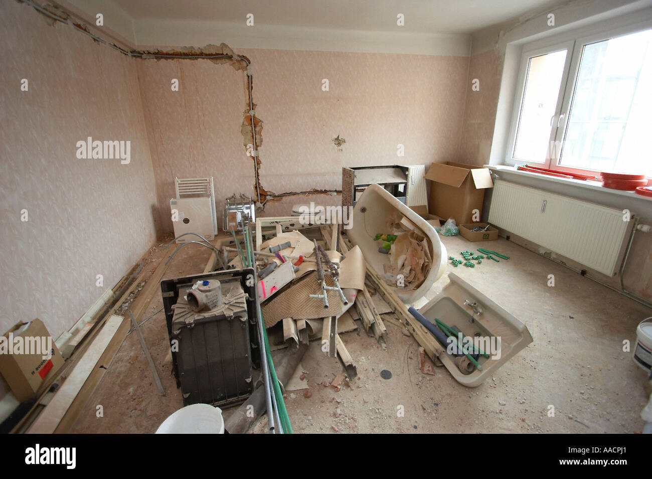 reconstruction work in an old dwelling Stock Photo - Alamy