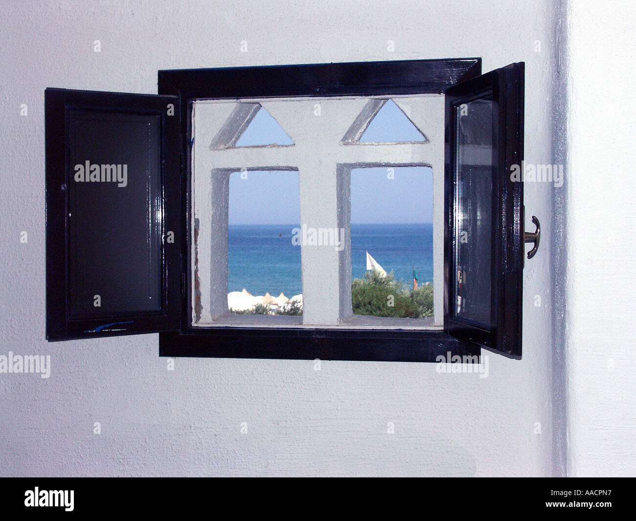 Window at Crete Stock Photo - Alamy