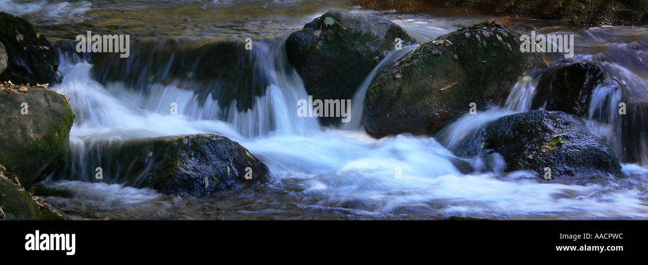 brook with stones an floating water Stock Photo - Alamy
