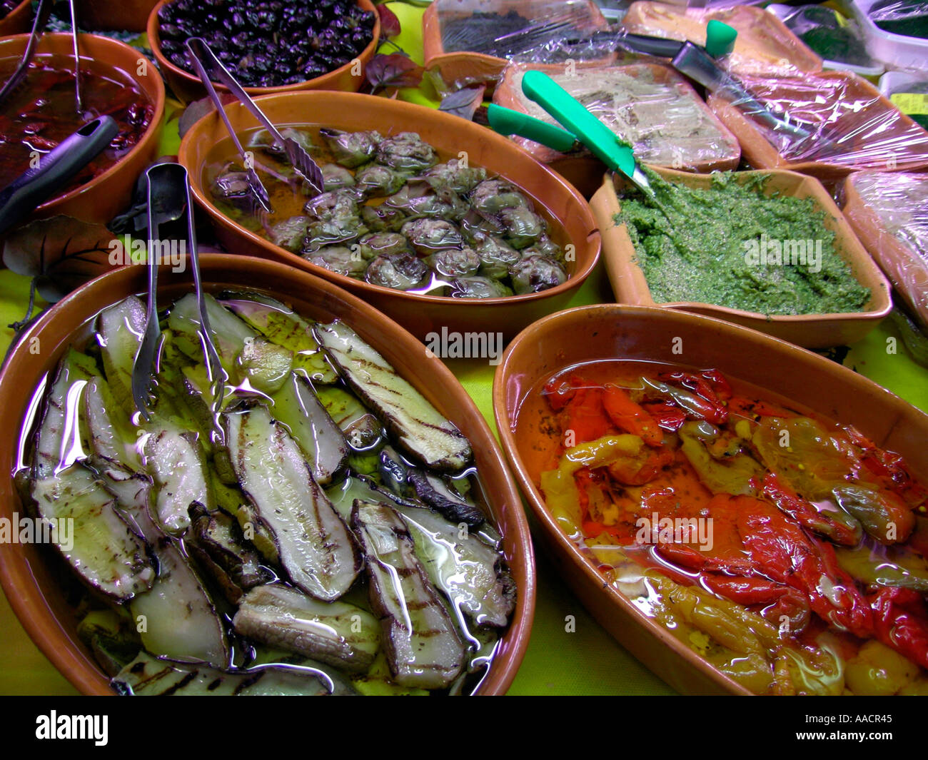 Antipasti different italian delicacies as starter Stock Photo - Alamy