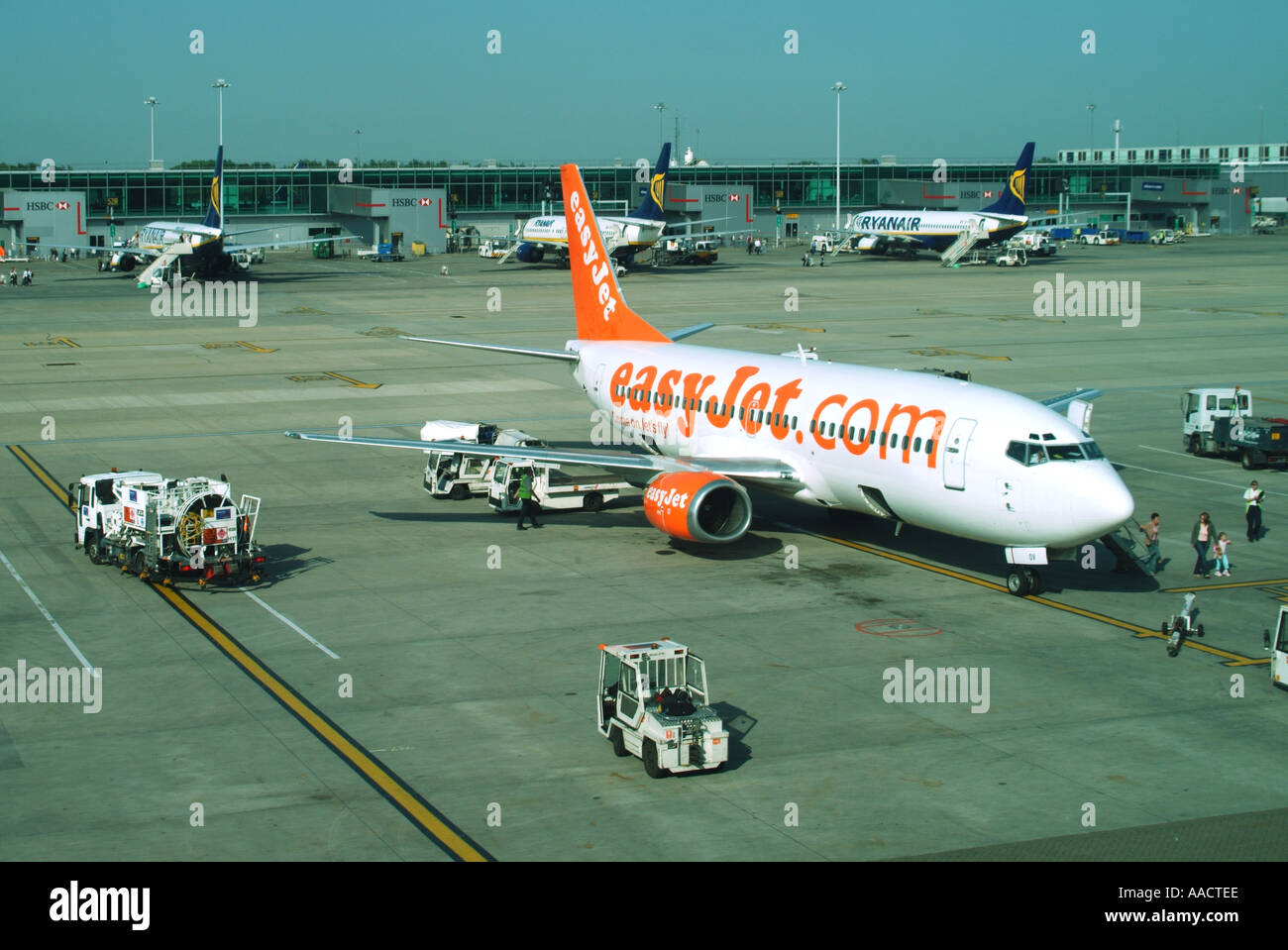 London Stansted Airport EasyJet no frills airplane passengers ...