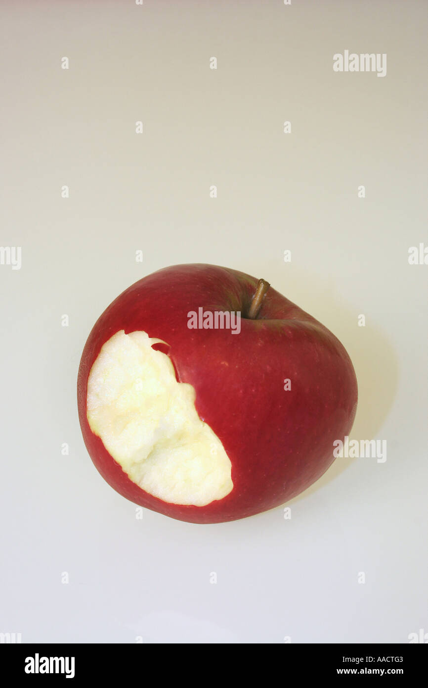 apple bitten into Stock Photo - Alamy