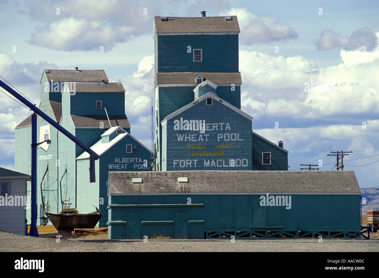 Alberta wheat pool storage for grain harvest near Pincher Creek in ...