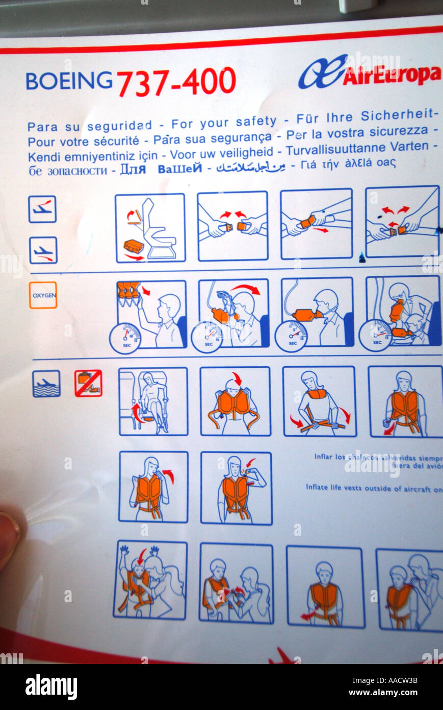 Airline Safety Card High Resolution Stock Photography and Images - Alamy