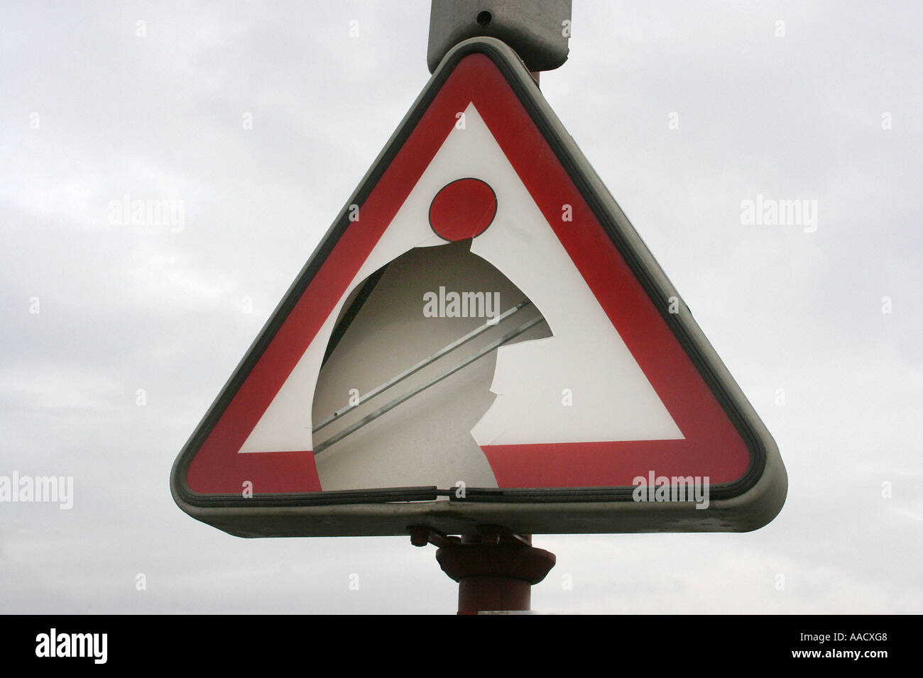 Damaged road sign Stock Photo - Alamy