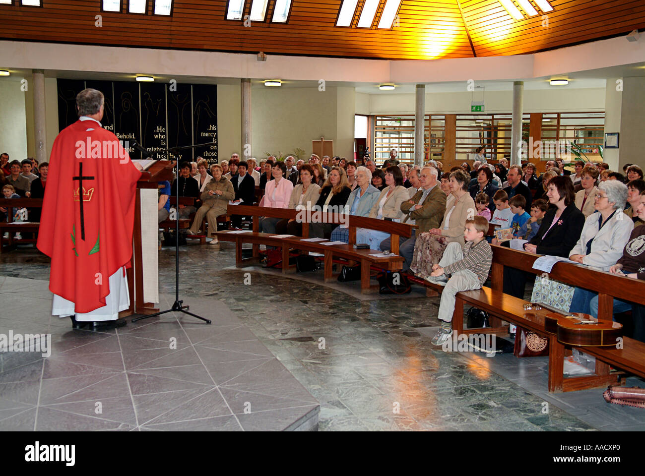 Homily during a catholic mass in Liverpool - UK Stock Photo - Alamy