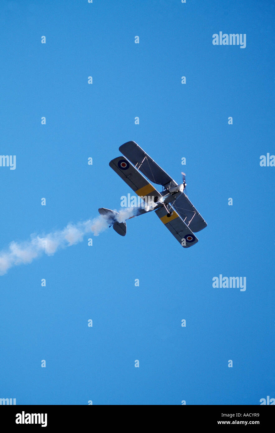 A De Havilland Tiger Moth aircraft in flight during an air display ...