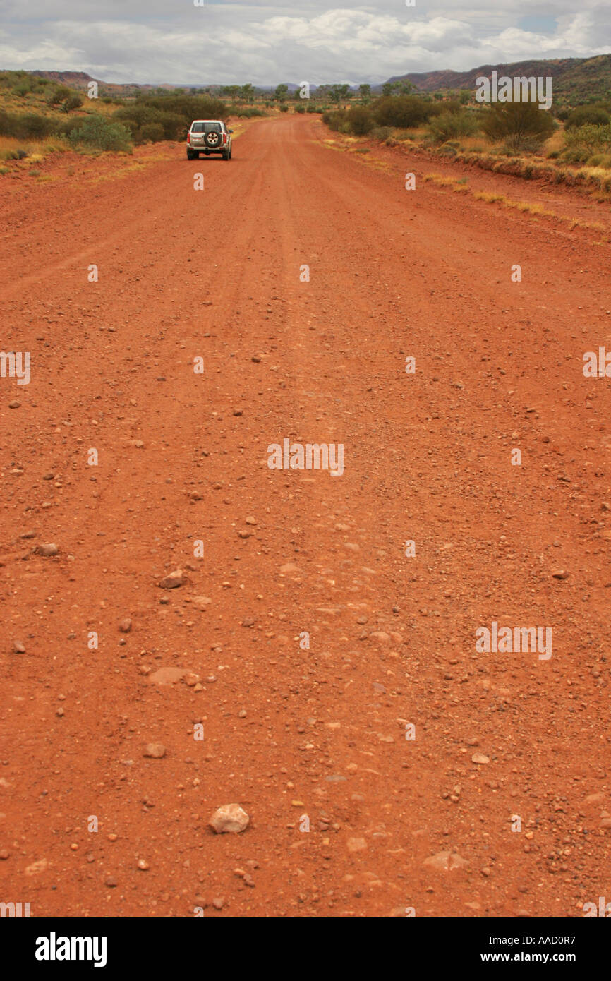 A vehicle on the road from Kings Canyon to Alice Springs in the ...