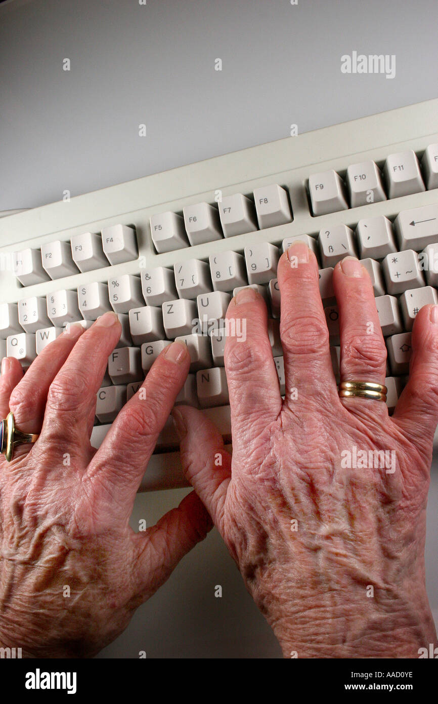 old people computing Stock Photo - Alamy