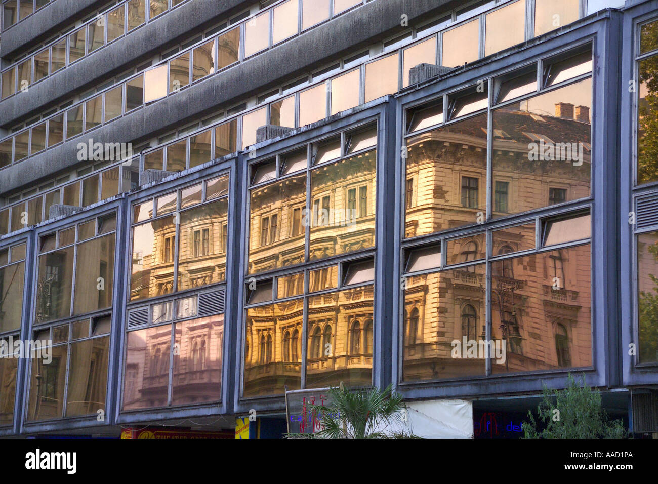reflection of a storefront / facade Stock Photo - Alamy