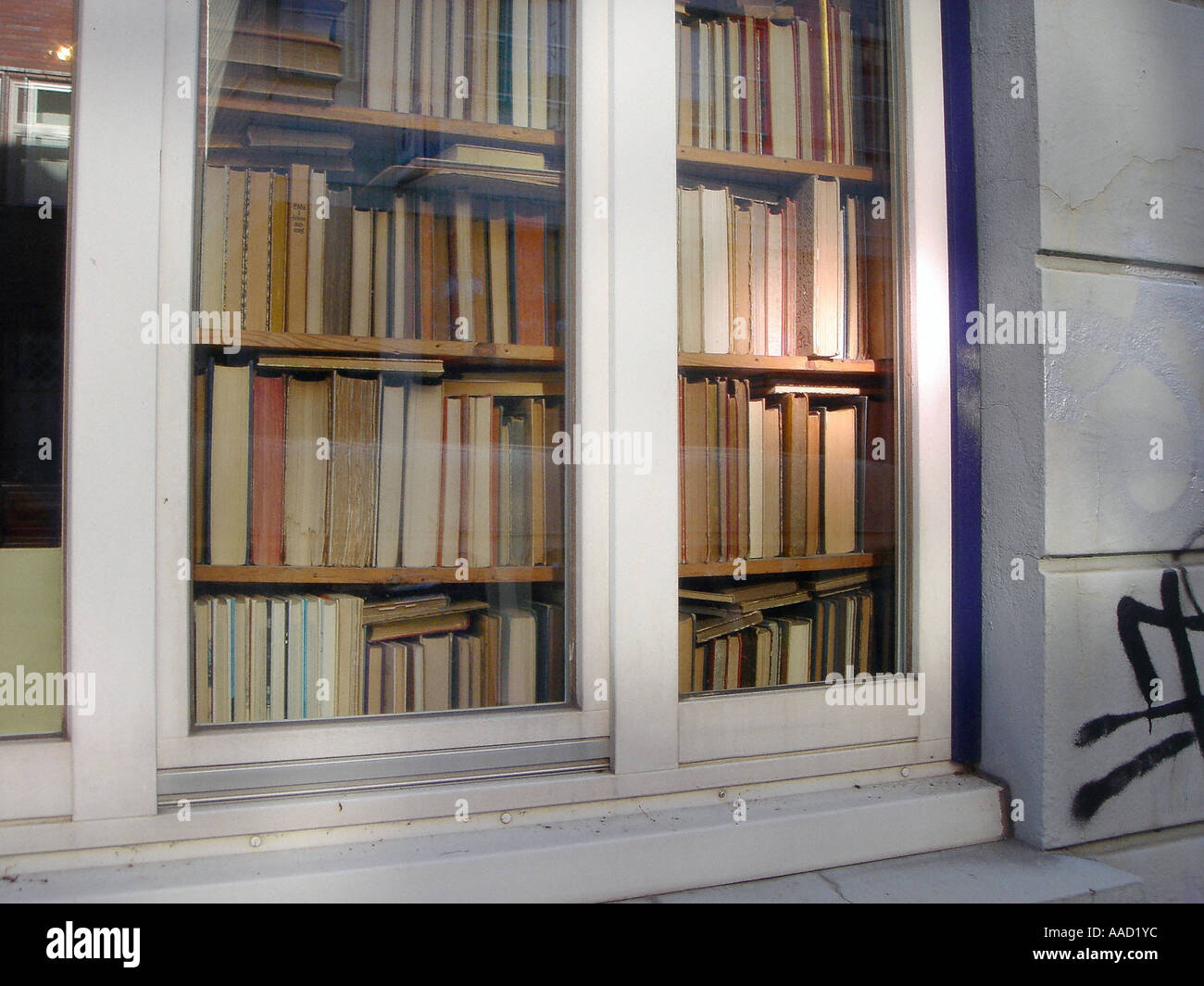 display window of a library Stock Photo - Alamy