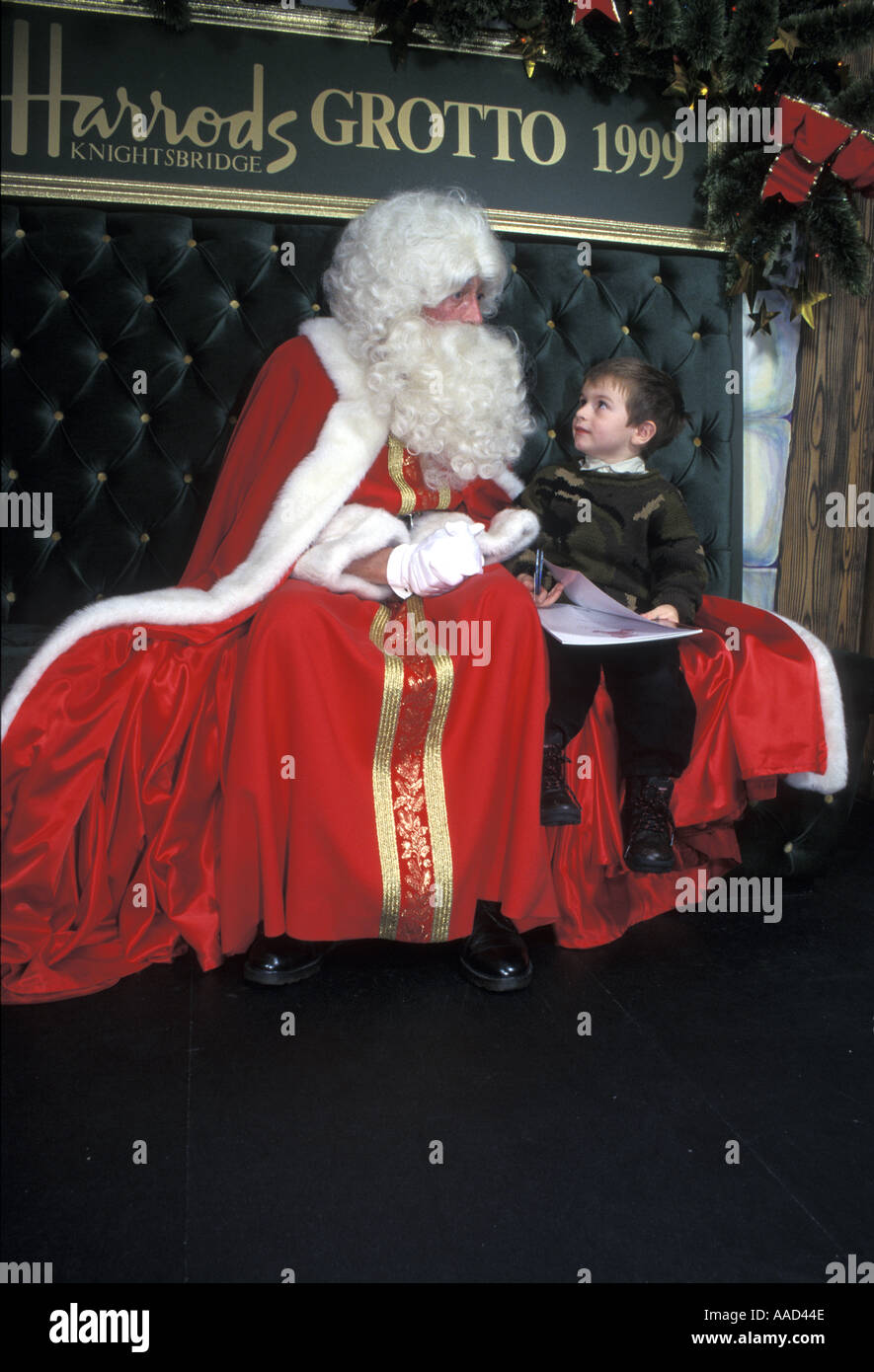 Father Christmas in Harrods Department Store Stock Photo - Alamy