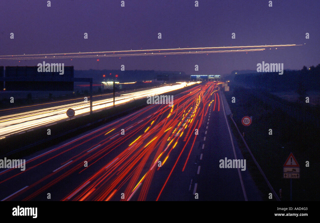Plane crossing motorway hi-res stock photography and images - Alamy