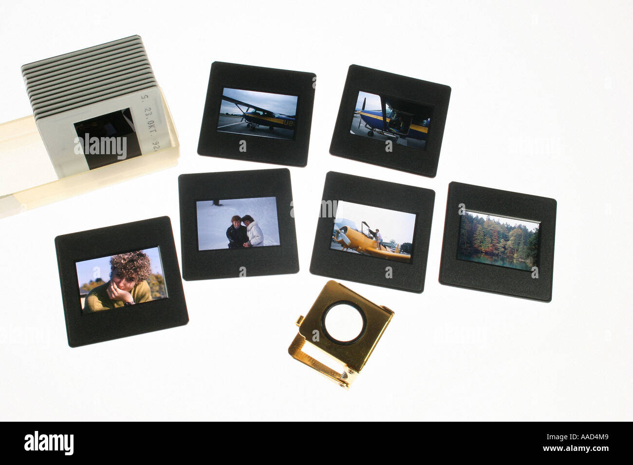 slides on a lighttable Stock Photo - Alamy