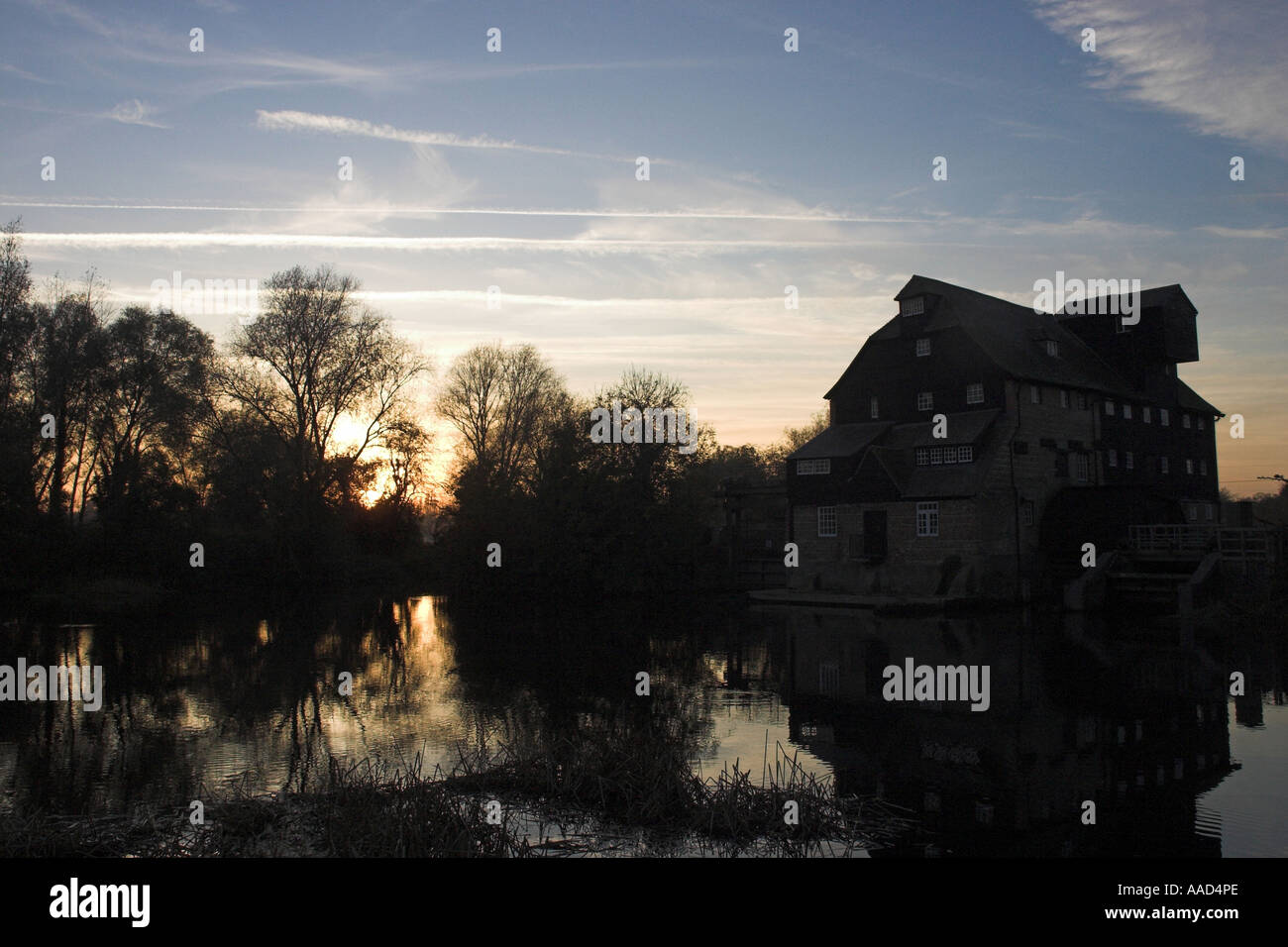 Water mill wheel silhouette hi-res stock photography and images - Alamy
