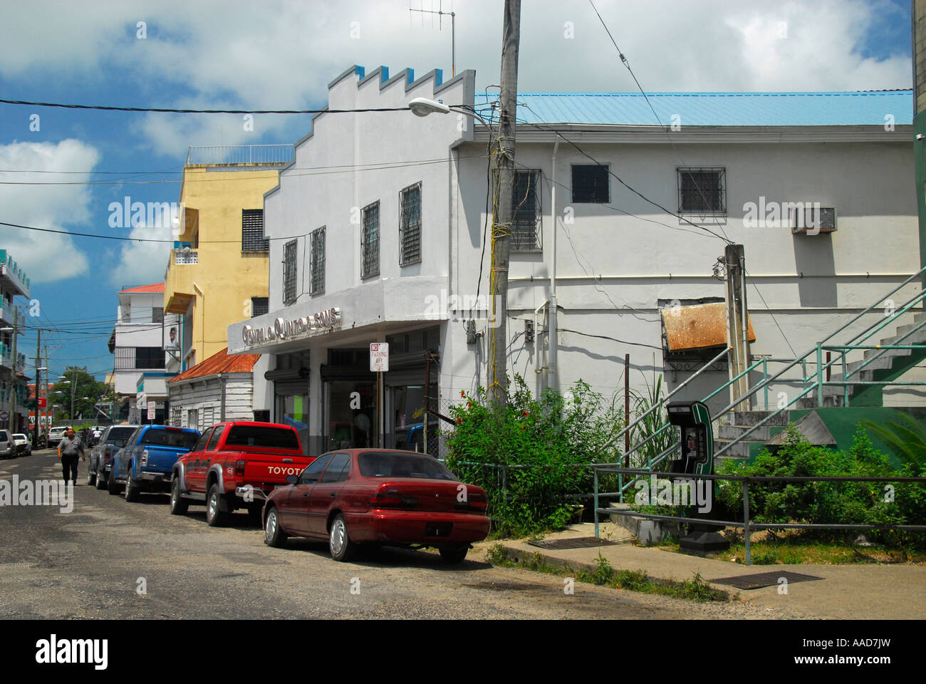 Street in central Belize City, Belize, Central America Stock Photo - Alamy