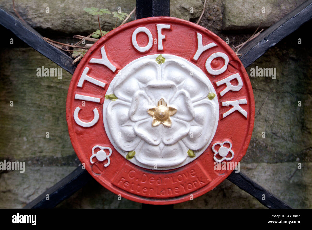 Cast iron emblem City of York Stock Photo - Alamy