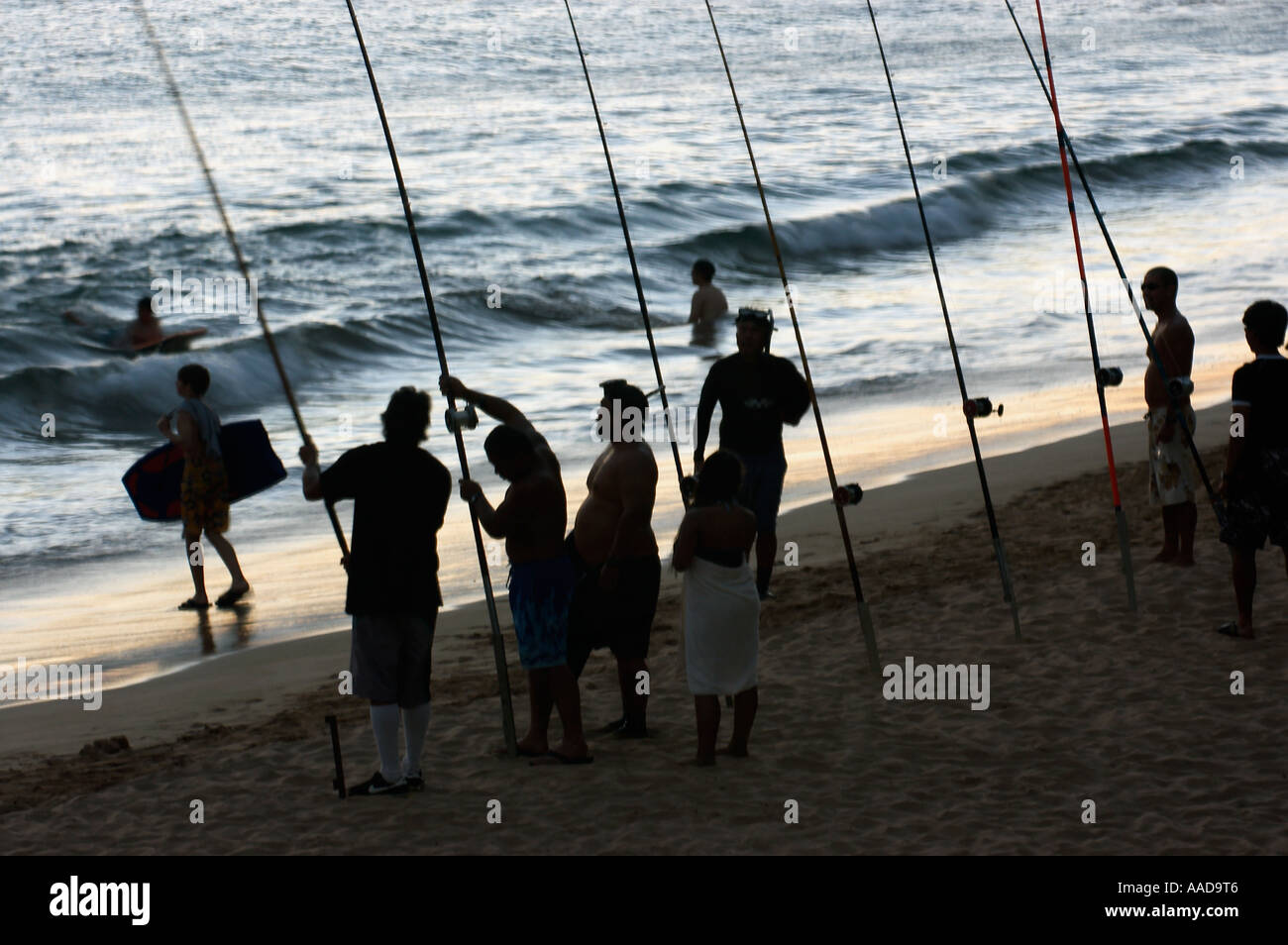 beach fisherman Maui Stock Photo - Alamy