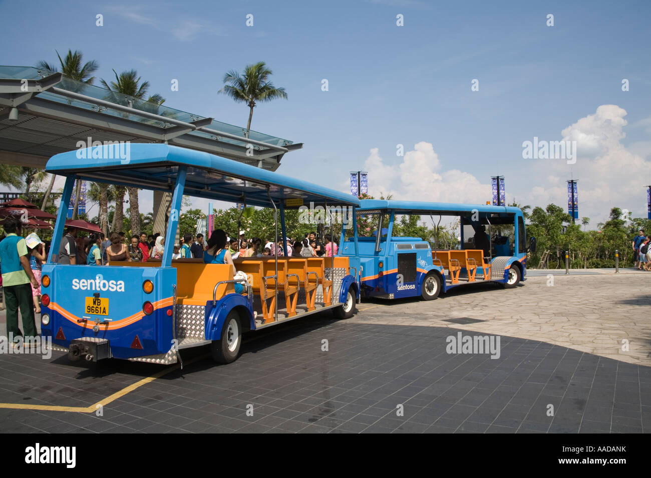 SINGAPORE ASIA May One of the beach trains which takes visitors to the ...