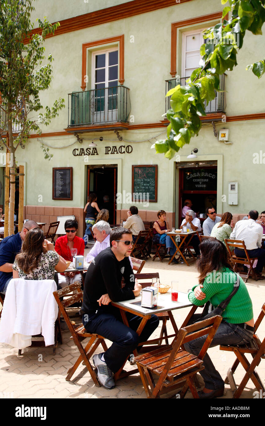 People sitting at an outdoors Tapas bar restaurant called Casa Paco in ...
