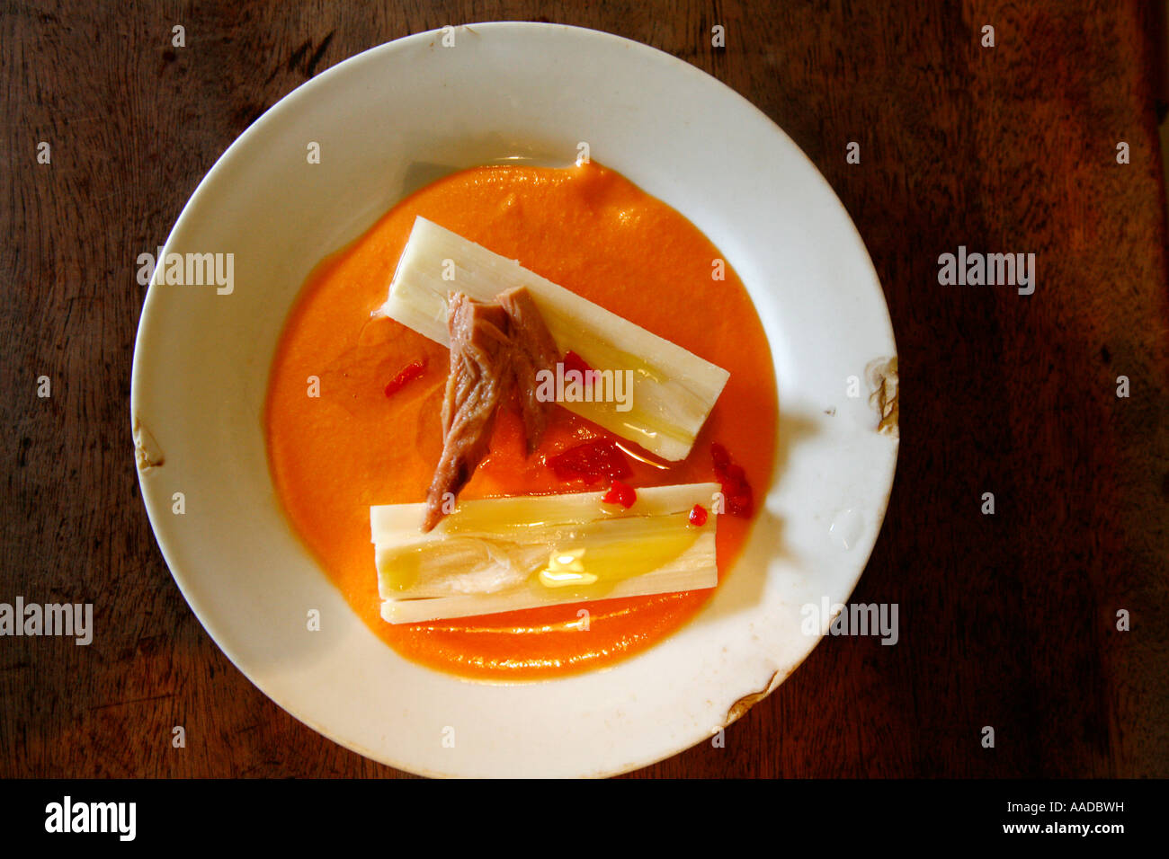 Tapas traditional Salmorejo soup at Casa Paco tapas bar in the trendy ...